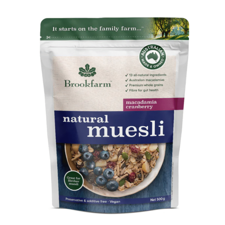 Brookfarm Natural Macadamia Cranberry Muesli 500g - Wholesome Breakfast ...